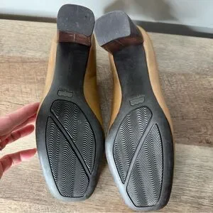Hush Puppies | Shoes | Hush Puppies Tan Leather Block Heel Loafer Shoes ...